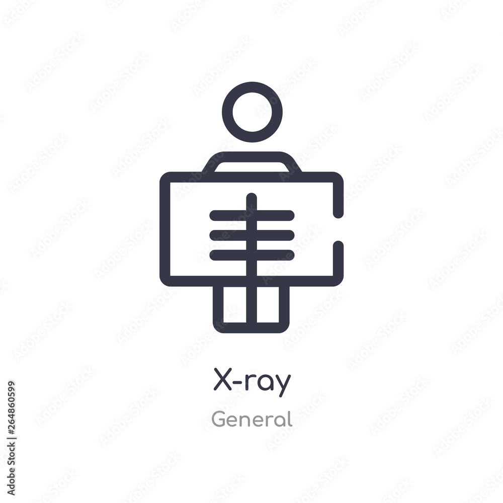 x-ray outline icon. isolated line vector illustration from general ...