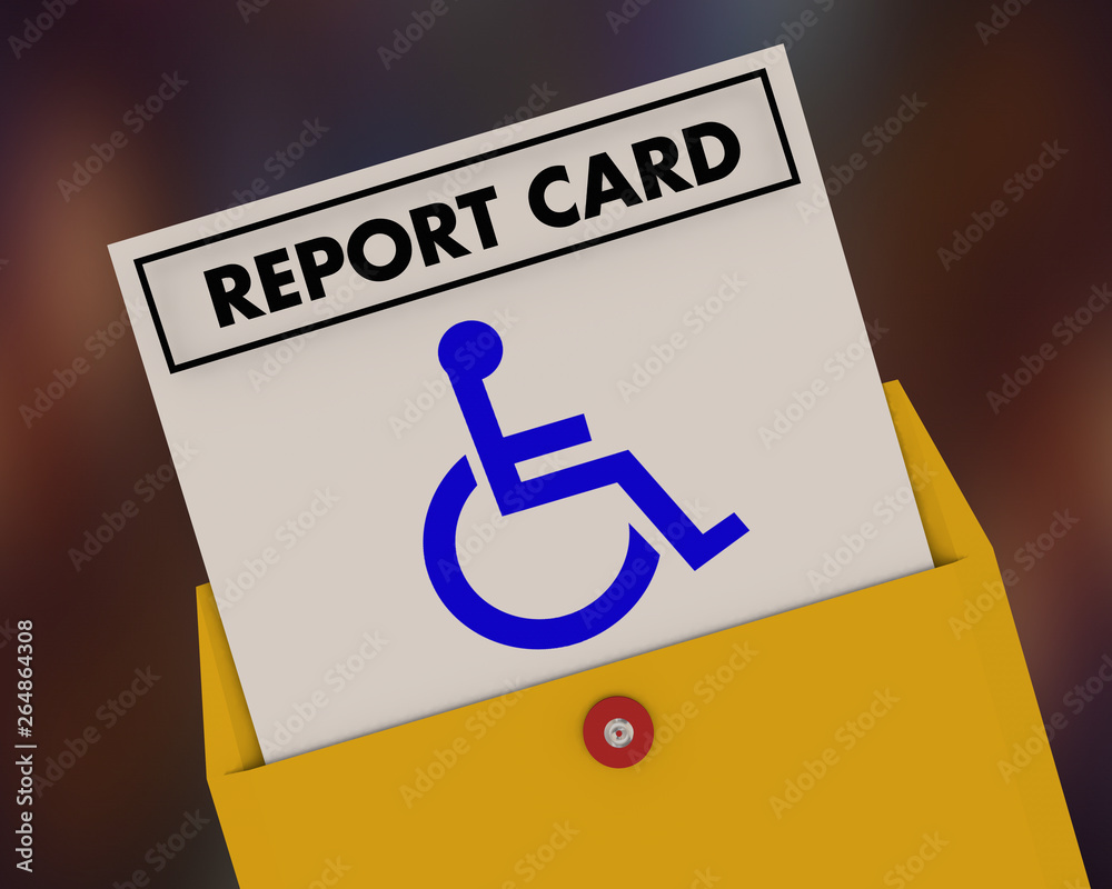 Wheelchair Disabled Person Symbol Disability Report Card Test Exam ...