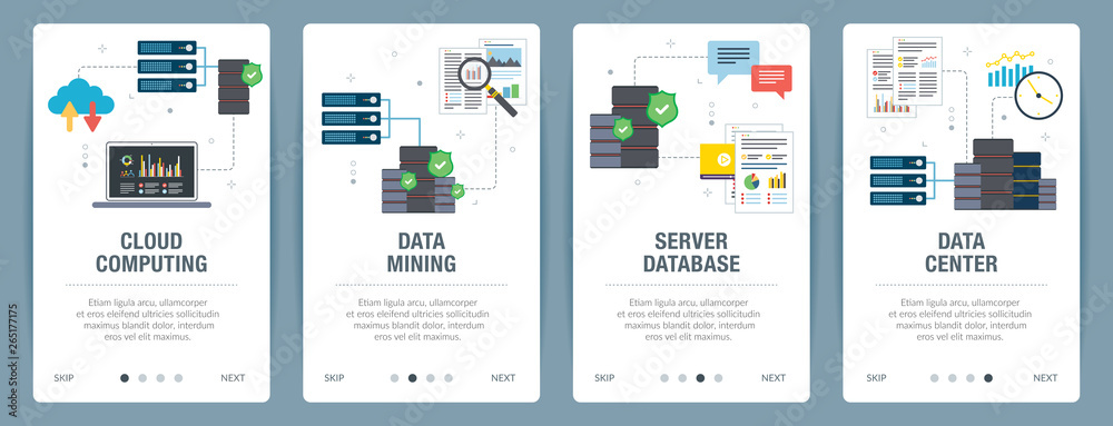 เวกเตอร์ Stock Vector set of vertical web banners with cloud computing ...