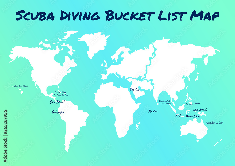 World Map Scuba Diving