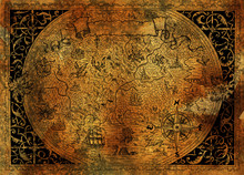 Vintage Old World Map Mermaid Free Stock Photo - Public Domain Pictures