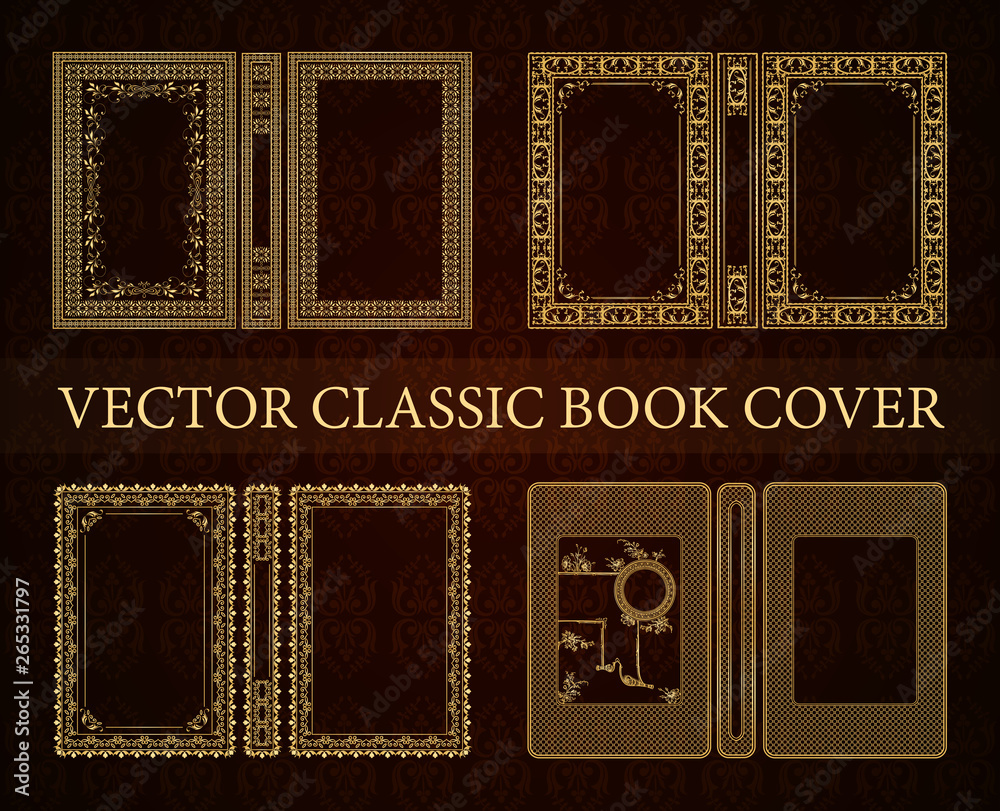 Vector classical book cover. Decorative vintage frame or border to be ...