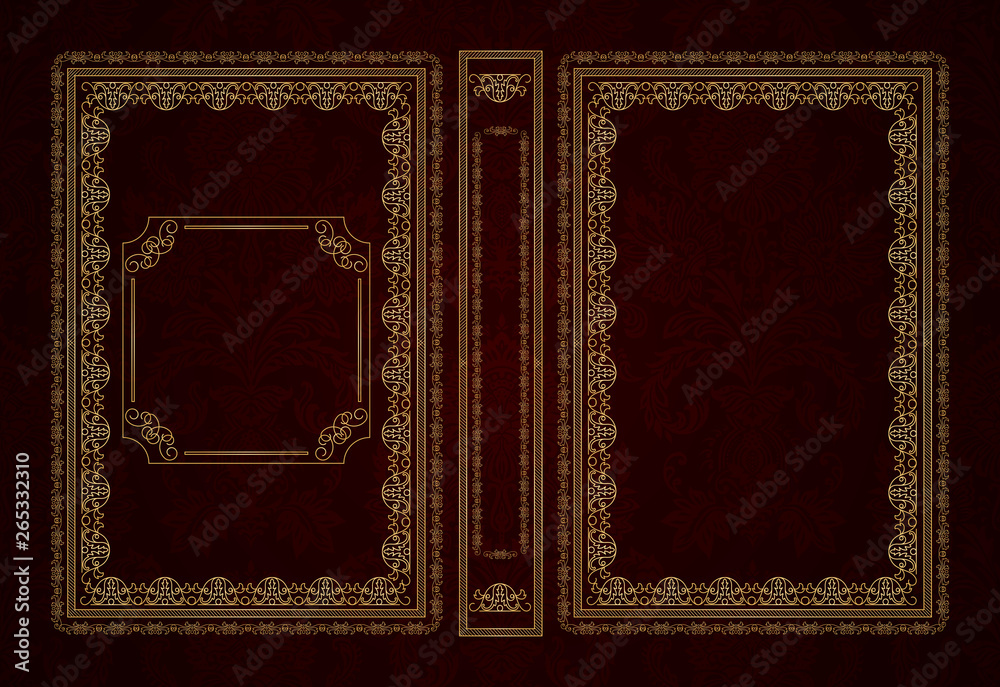 Vector classical book cover. Decorative vintage frame or border to be printed on the covers of ...