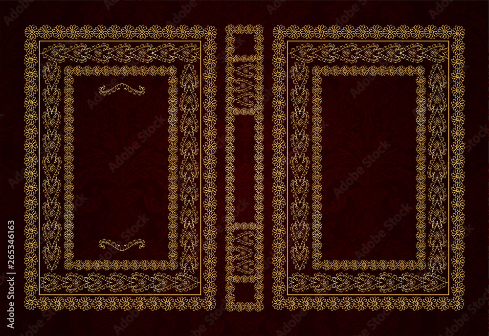 Vector classical book cover. Decorative vintage frame or border to be ...