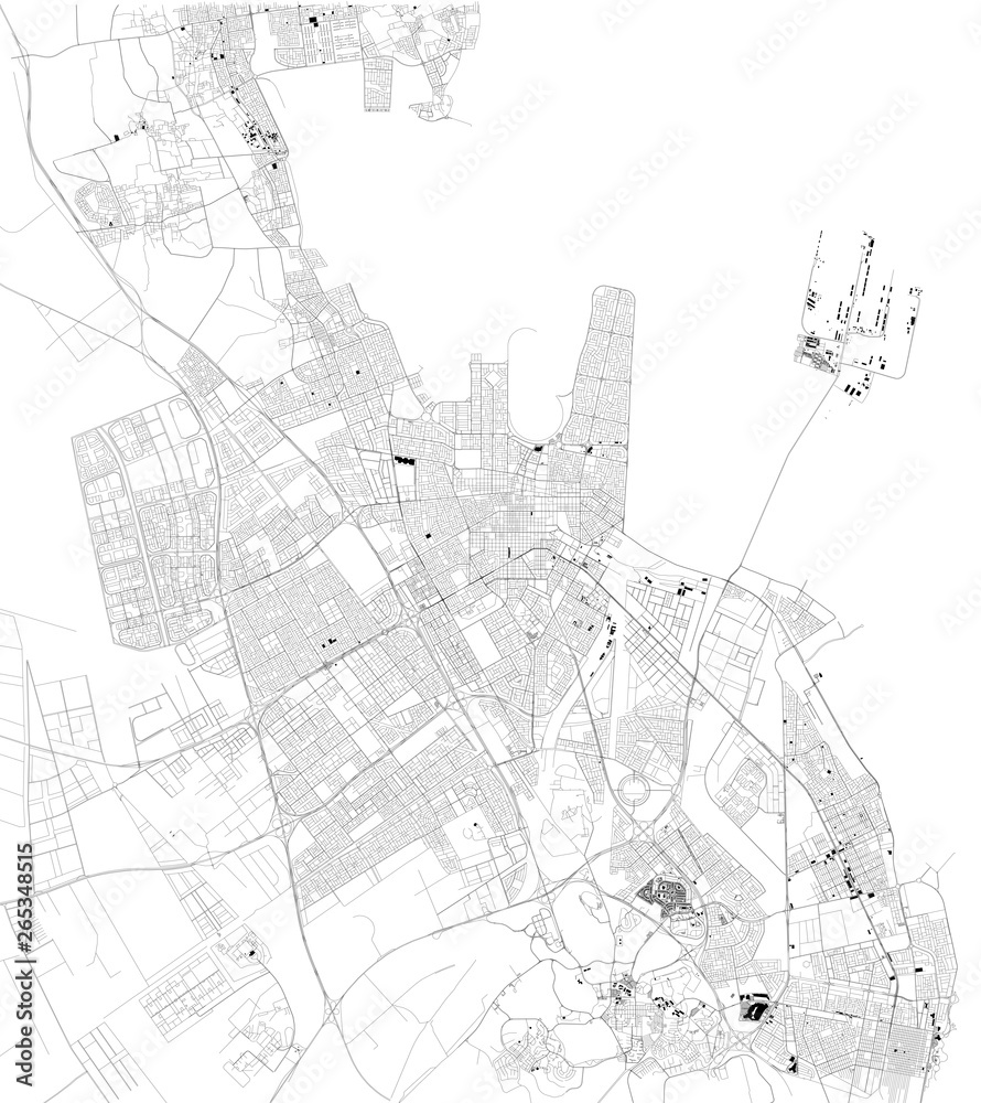 Satellite map of Dammam. It is the capital of the Eastern Province of ...