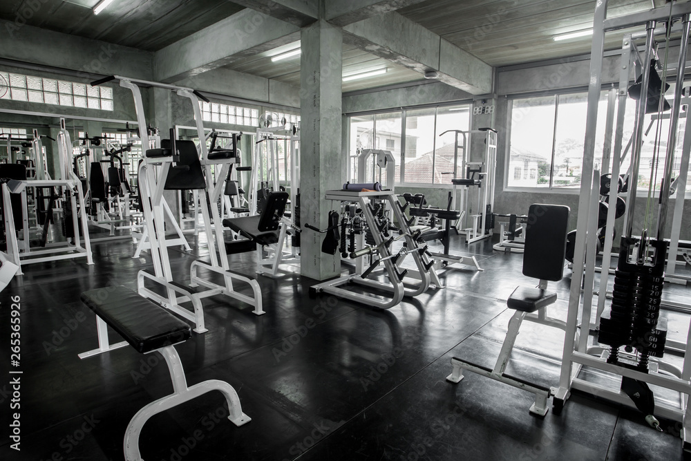 gym interior with equipment Stock Photo | Adobe Stock