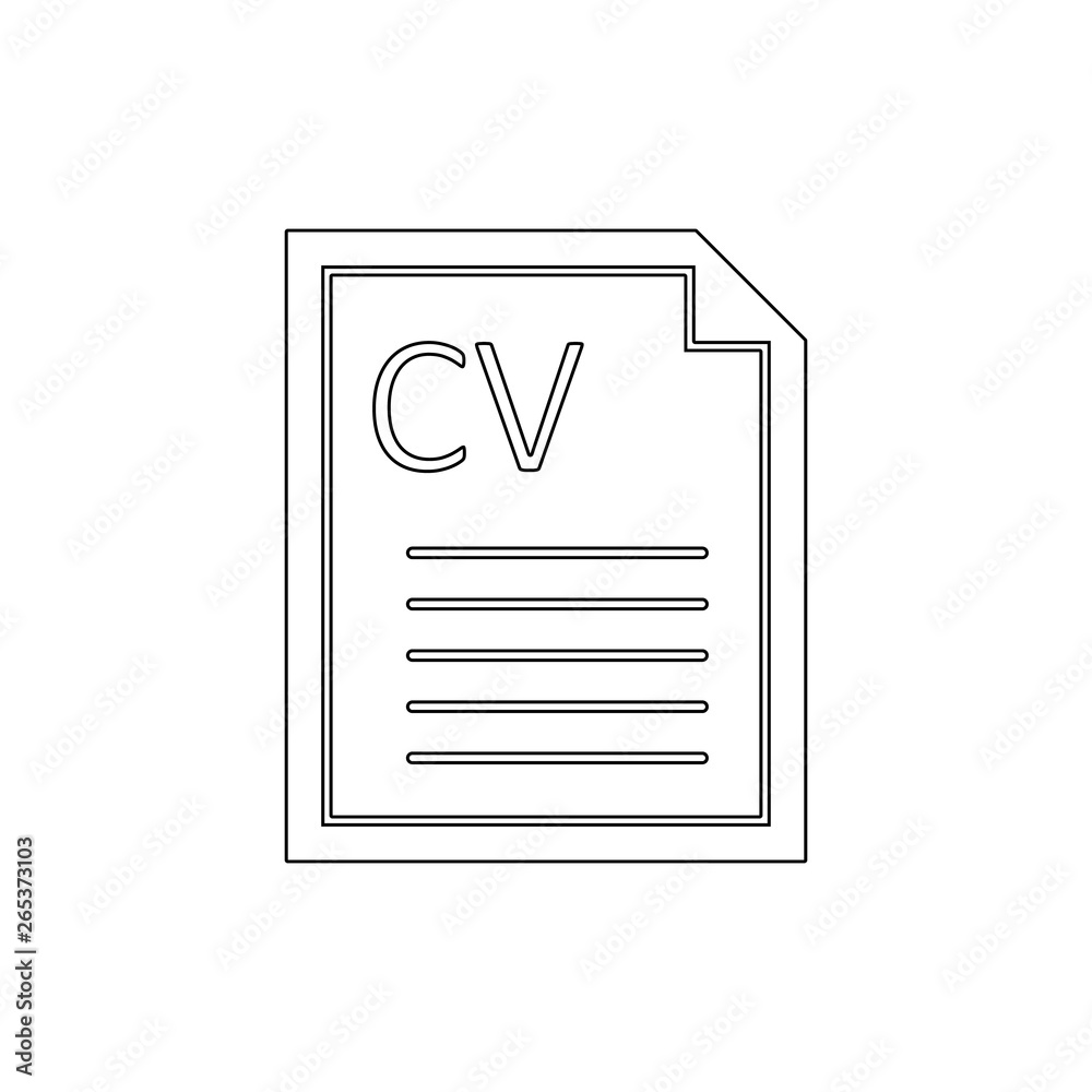 curriculum cv life portfolio references vitae outline icon. Signs and ...