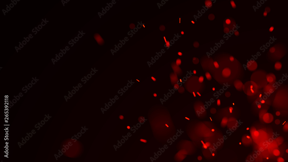 Fire sparks background. Burning red sparks. Fire flying sparks. Blurred ...
