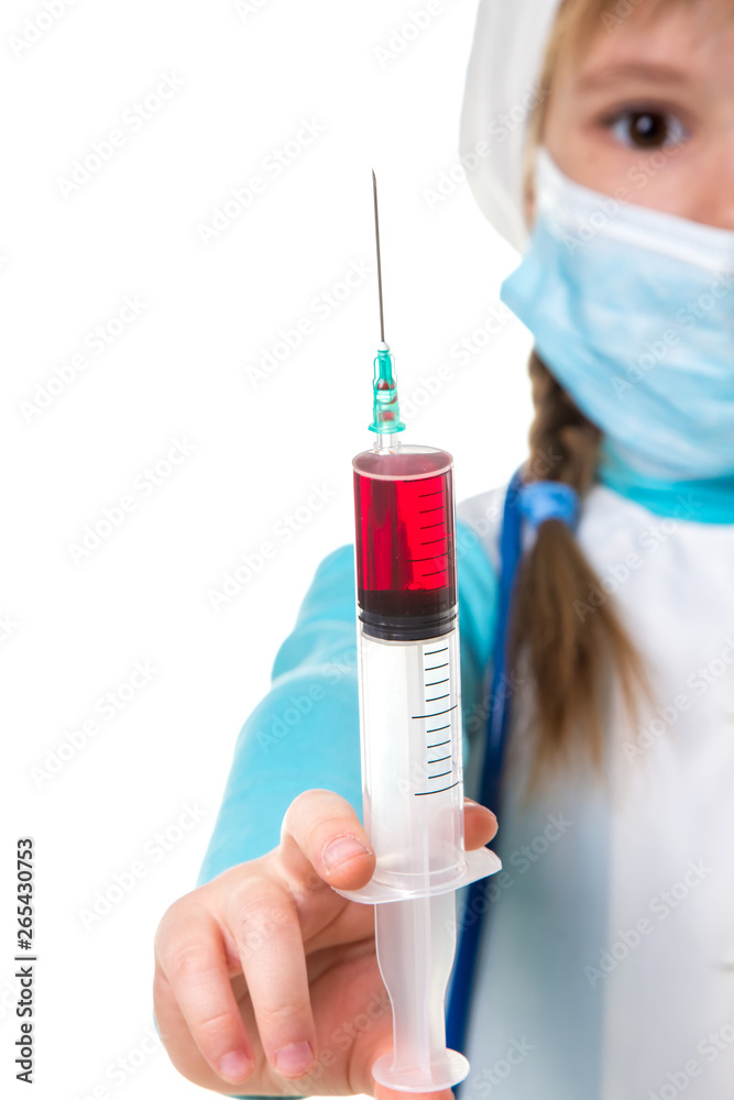 Medication drug needle syringe drug,concept flu shot vaccine vial dose ...