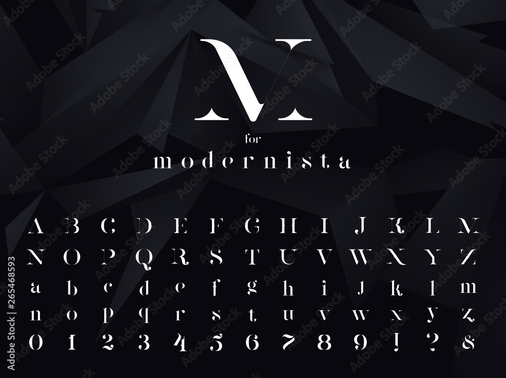 Modernista. Ultra modern minimalistic font, typeface for your logo ...