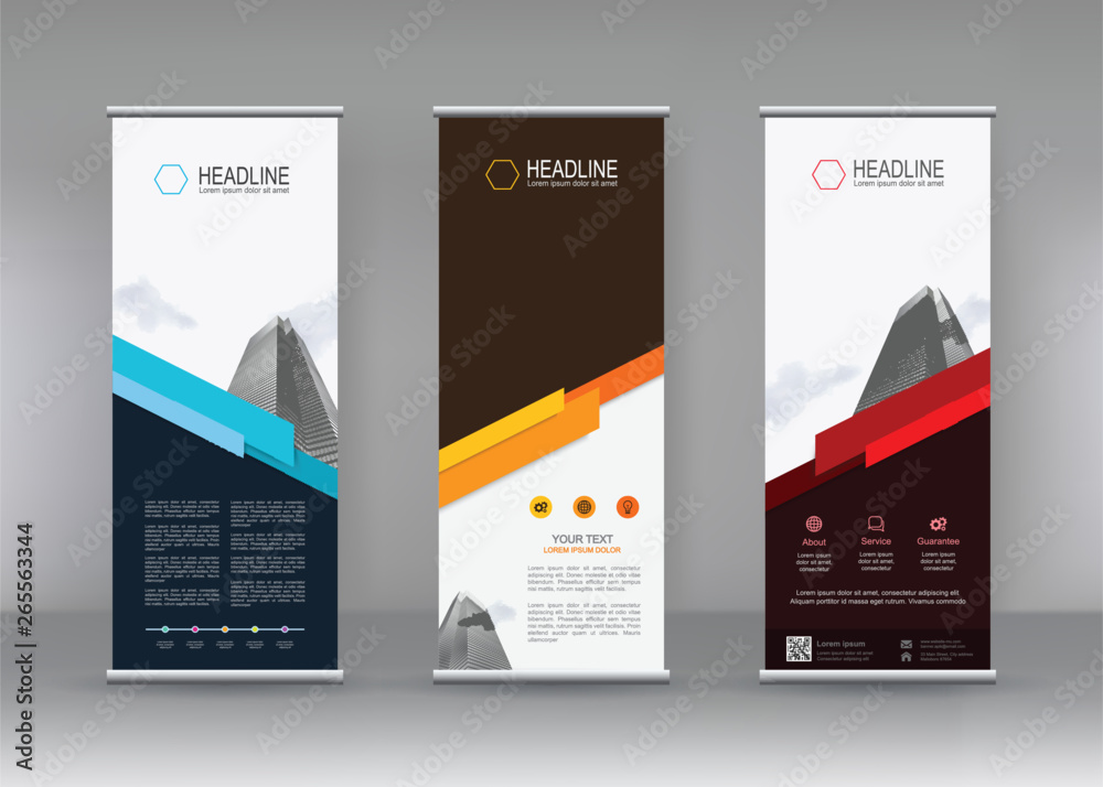 Vertical banner stand template design. can use for brochure flyer ...