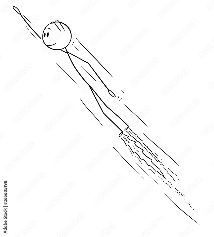 Stick Person Flying