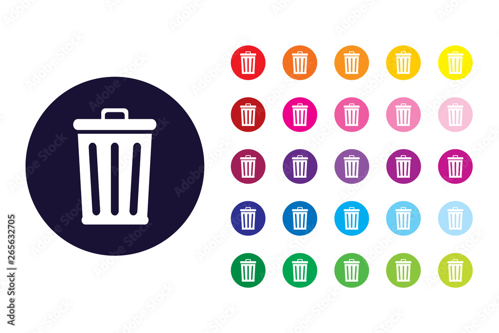 Trash bin sign icon. Trash bin color symbol. Stock Vector | Adobe Stock
