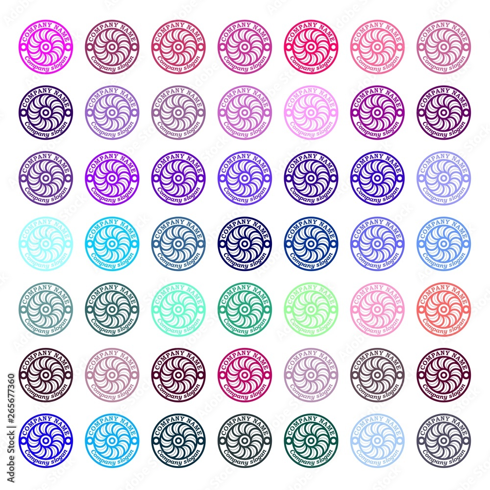 Round logotypes of oriental theme 2 in different colors set 2 Stock ...