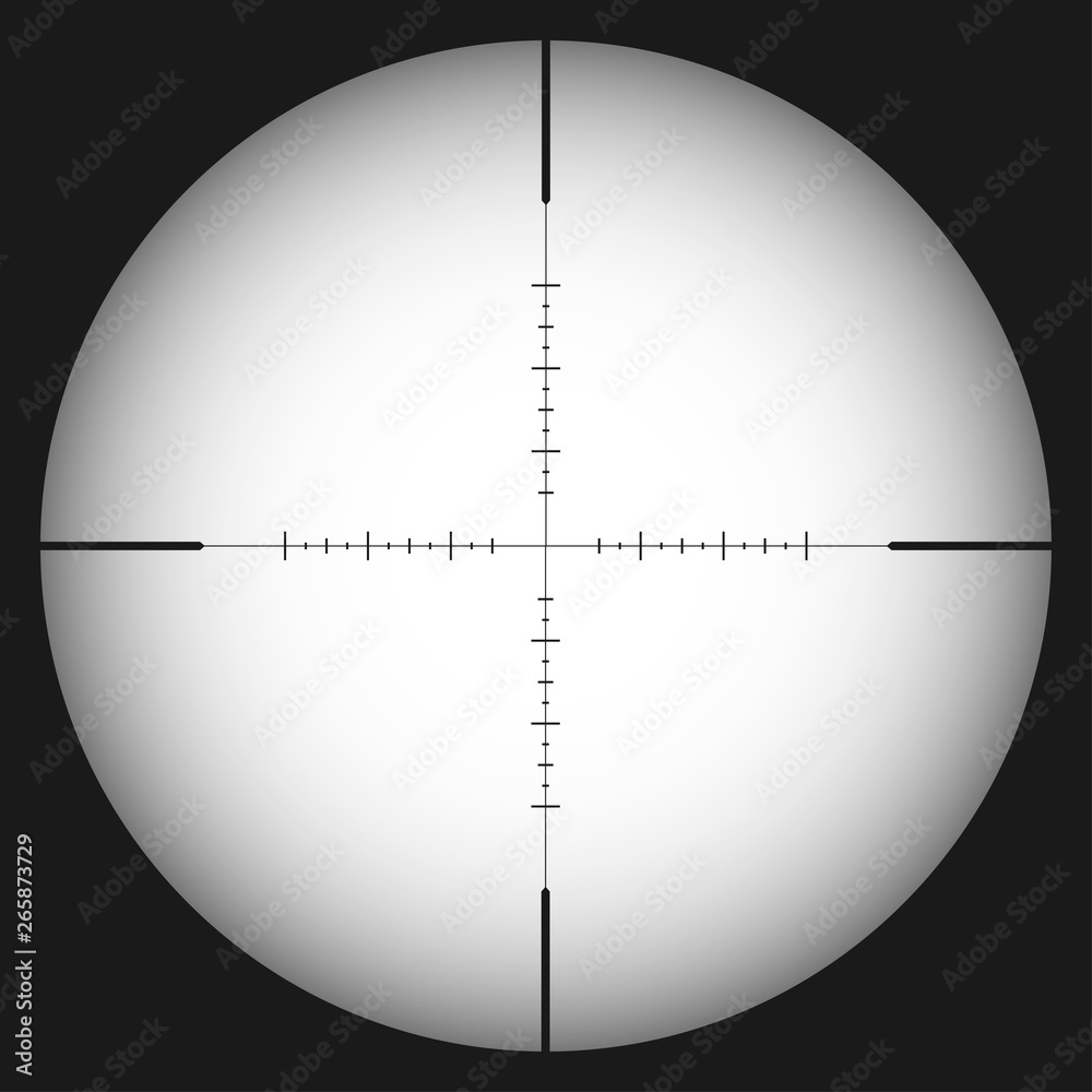 Стоковое векторное изображение «Sniper scope. Sniper rifle sight. Scope template with scale ...