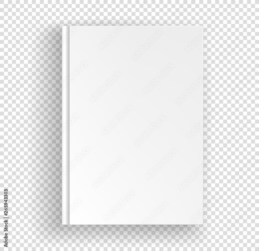 White book a4 format vector mock up isolated on transparent background ...