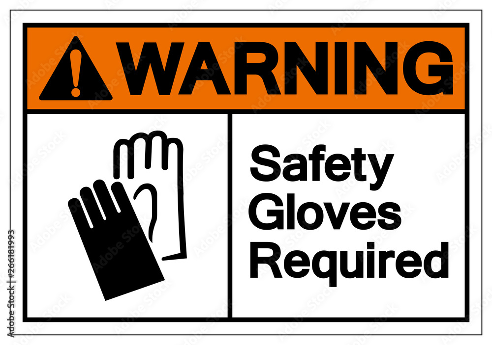 Warning Safety Gloves Required Symbol Sign, Vector Illustration ...