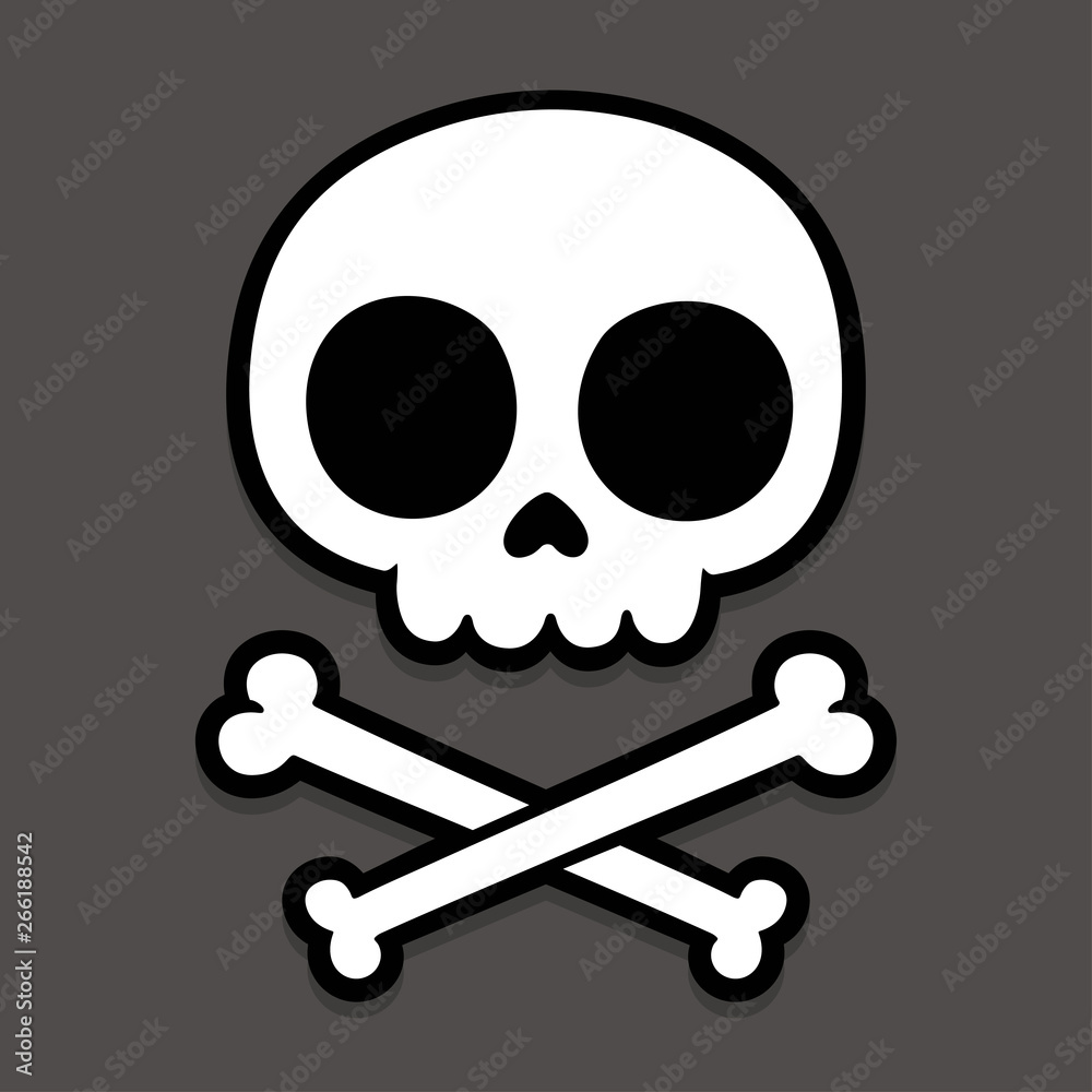 Cartoon skull and crossbones Stock Vector | Adobe Stock