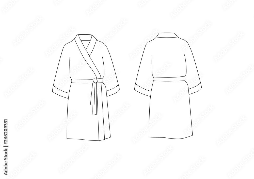 housecoat. Womens robe template. vector illustration of womens clothes ...