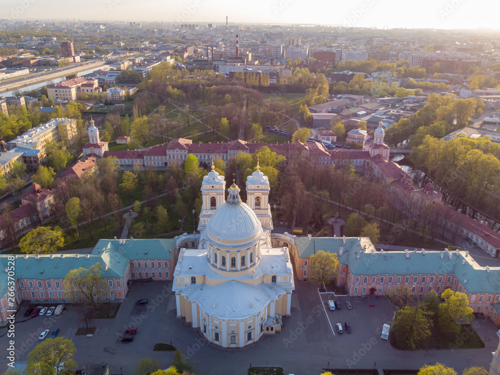Aeral view to Holy Trinity Alexander Nevsky Lavra. An architectural ...