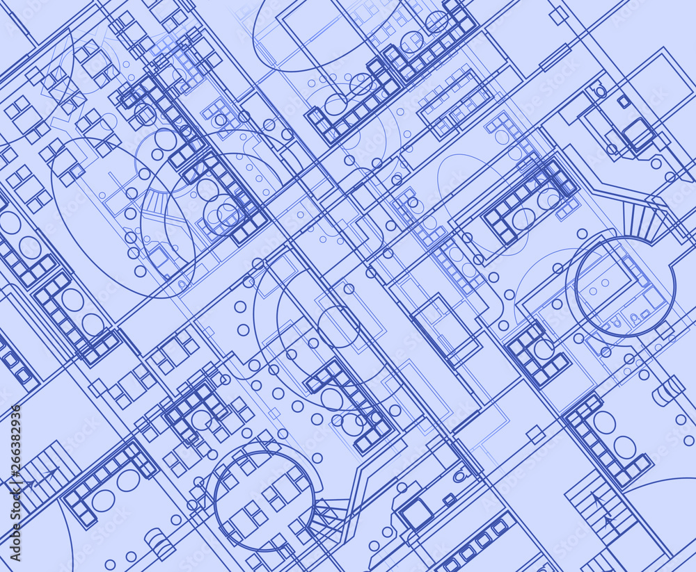 Architectural background with technical drawings. Blueprints plan ...