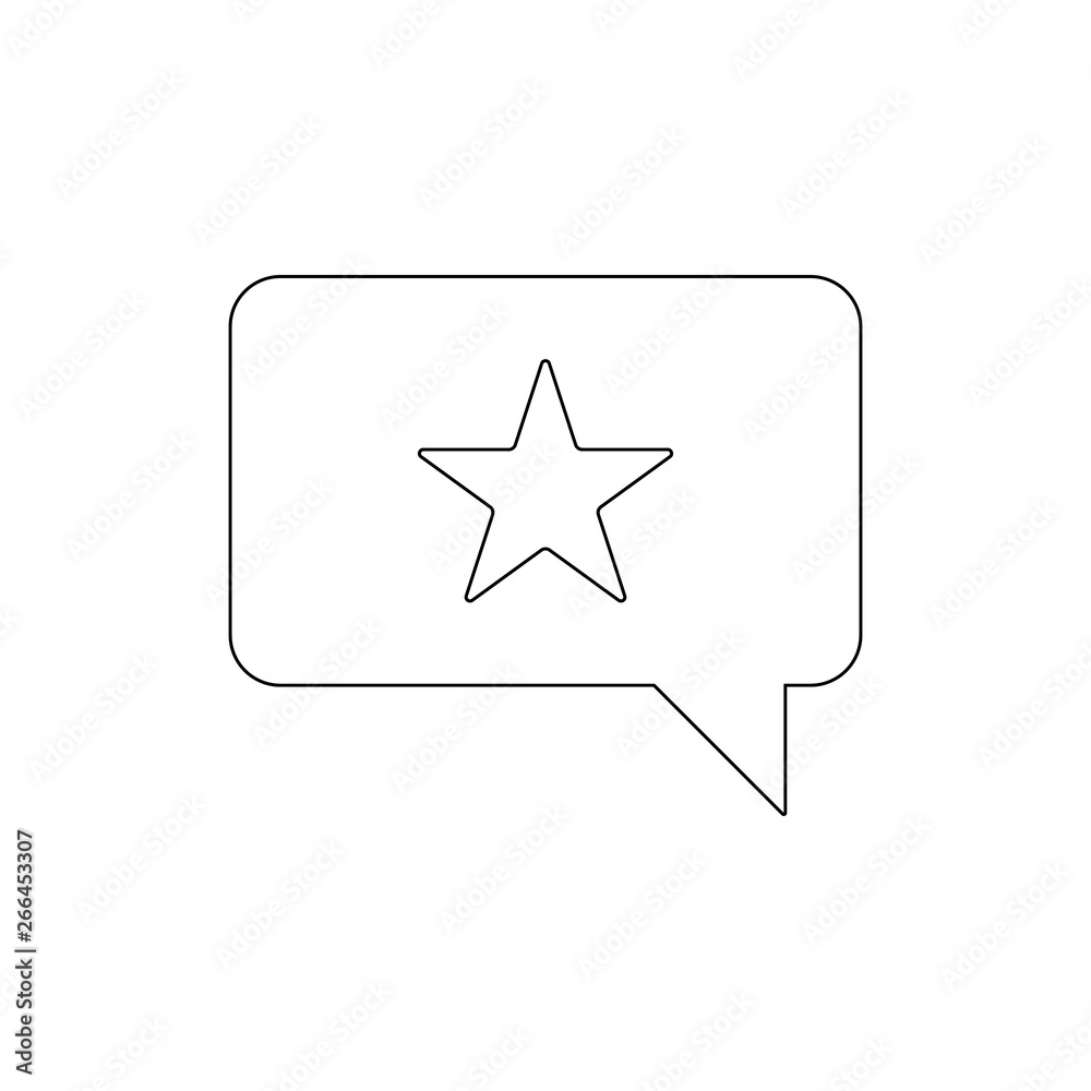 recommendation star chat outline icon. Signs and symbols can be used ...