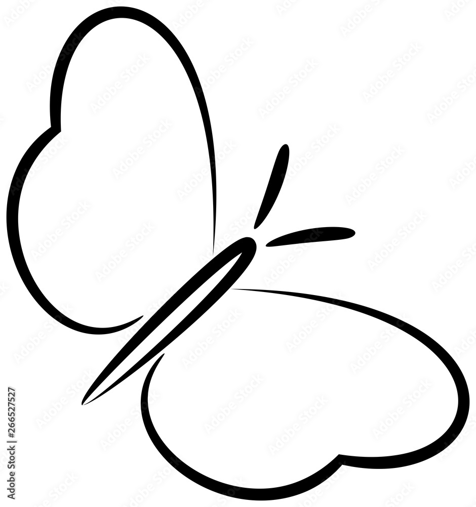 Simple butterfly icon. Outline vector illustration. Stock Vector ...