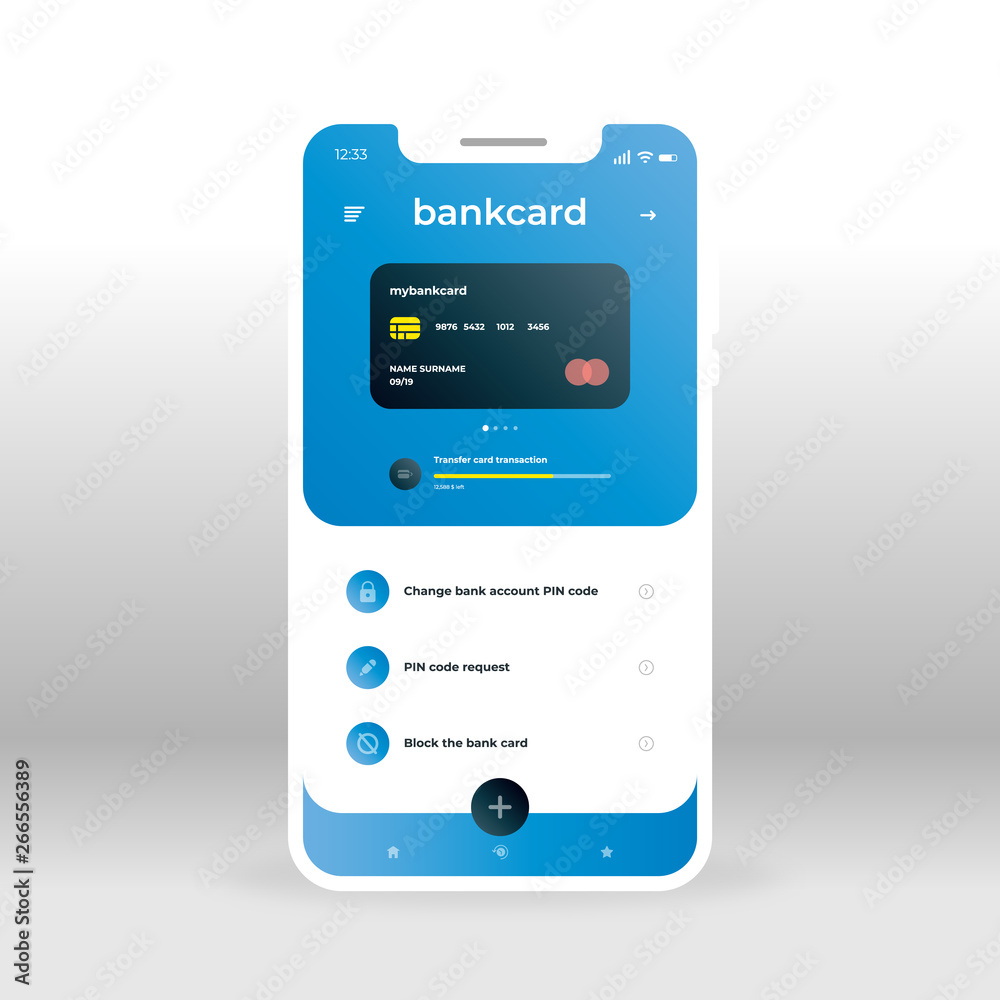Blue online banking UI, UX, GUI screen for mobile apps design. Modern ...