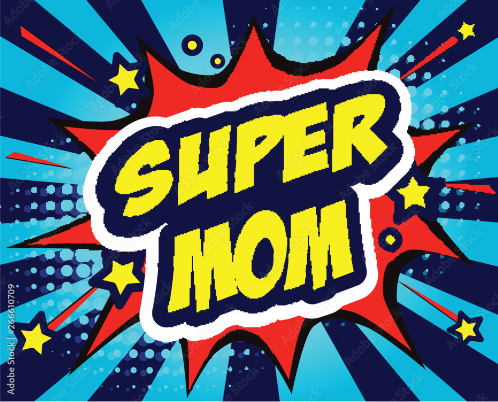 mother's day super mom hero vector illustration Stock Vector | Adobe Stock