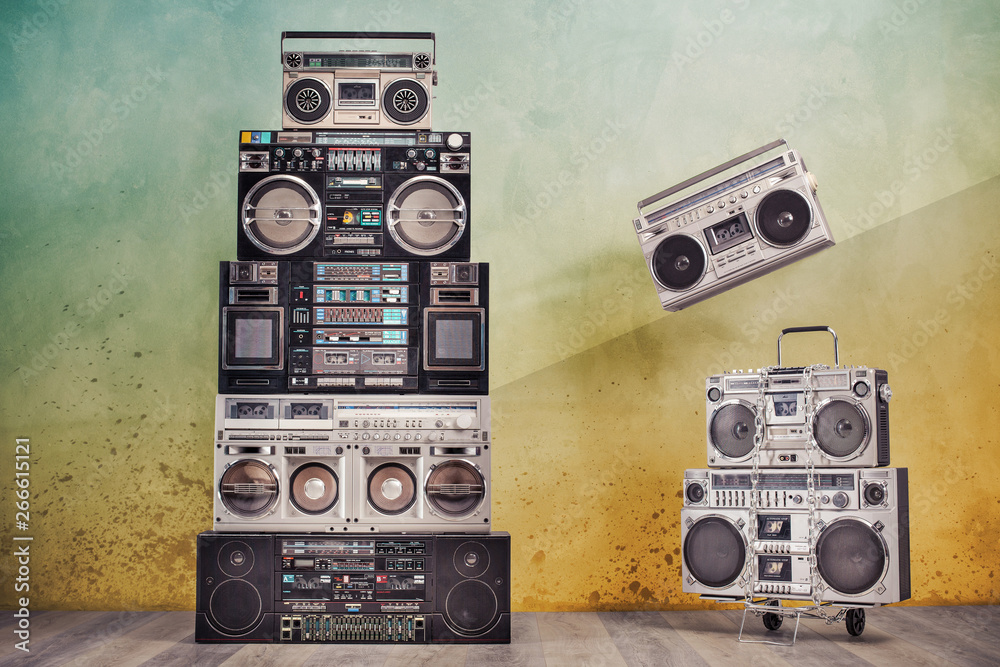 Retro design ghetto blaster boombox cassette tape recorders towers from ...