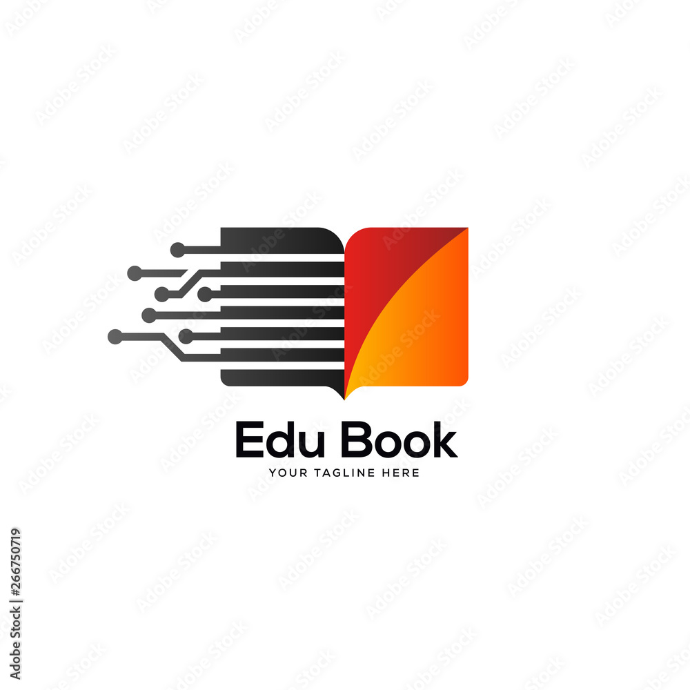 tech book logo designs template, online education and learning designs ...