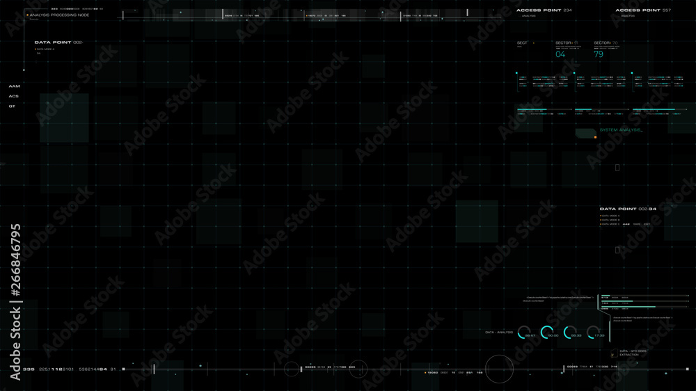 Futuristic motion graphic user interface head up display screen blank template with digital data ...