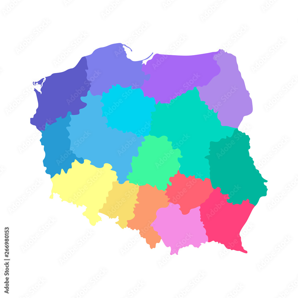Vector isolated illustration of simplified administrative map of Poland ...