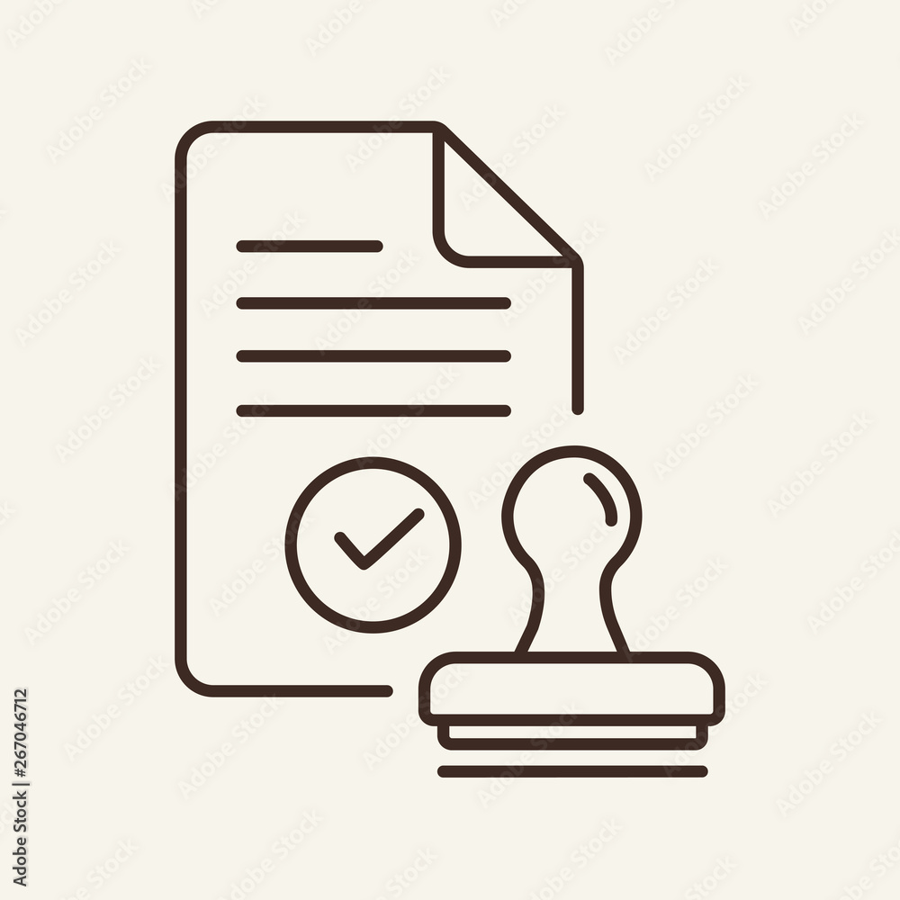 Customs check line icon Stock Vector | Adobe Stock