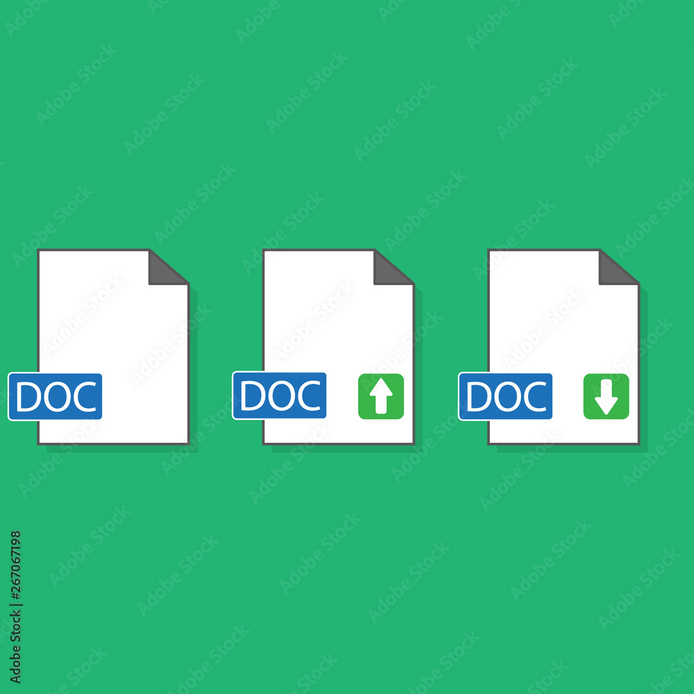 Download DOC button. Downloading document concept. File with DOC label ...