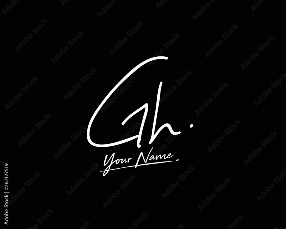 G H GH Signature initial logo template vector Stock Vector | Adobe Stock