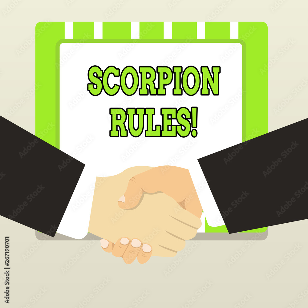 Ilustración de Stock Handwriting text Scorpion Rules. Conceptual photo ...