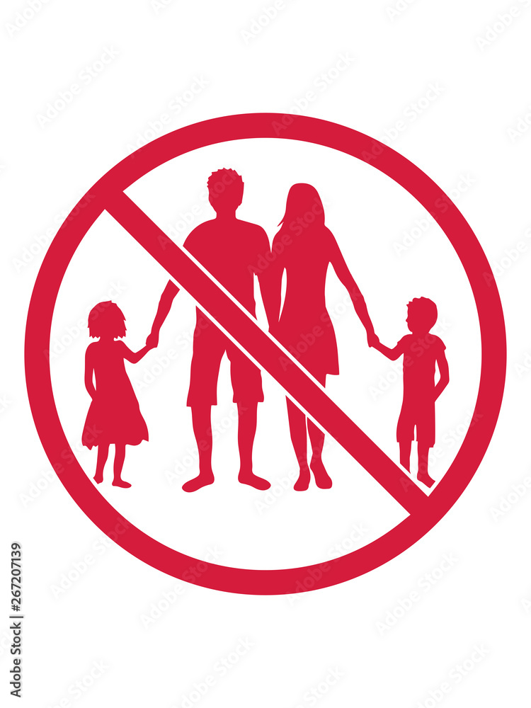 Stock-Illustration „keine kinder familie verboten schild zone ...