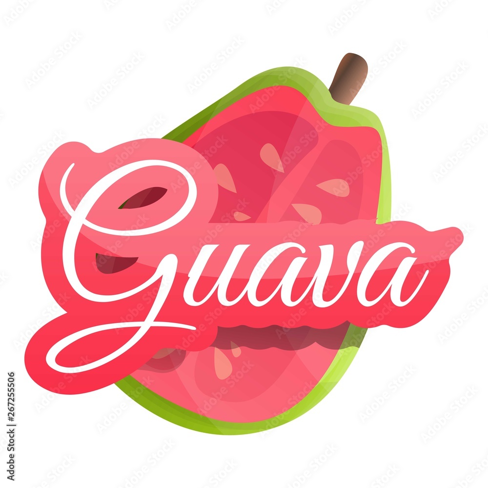 Half of guava logo. Cartoon of half of guava vector logo for web design ...