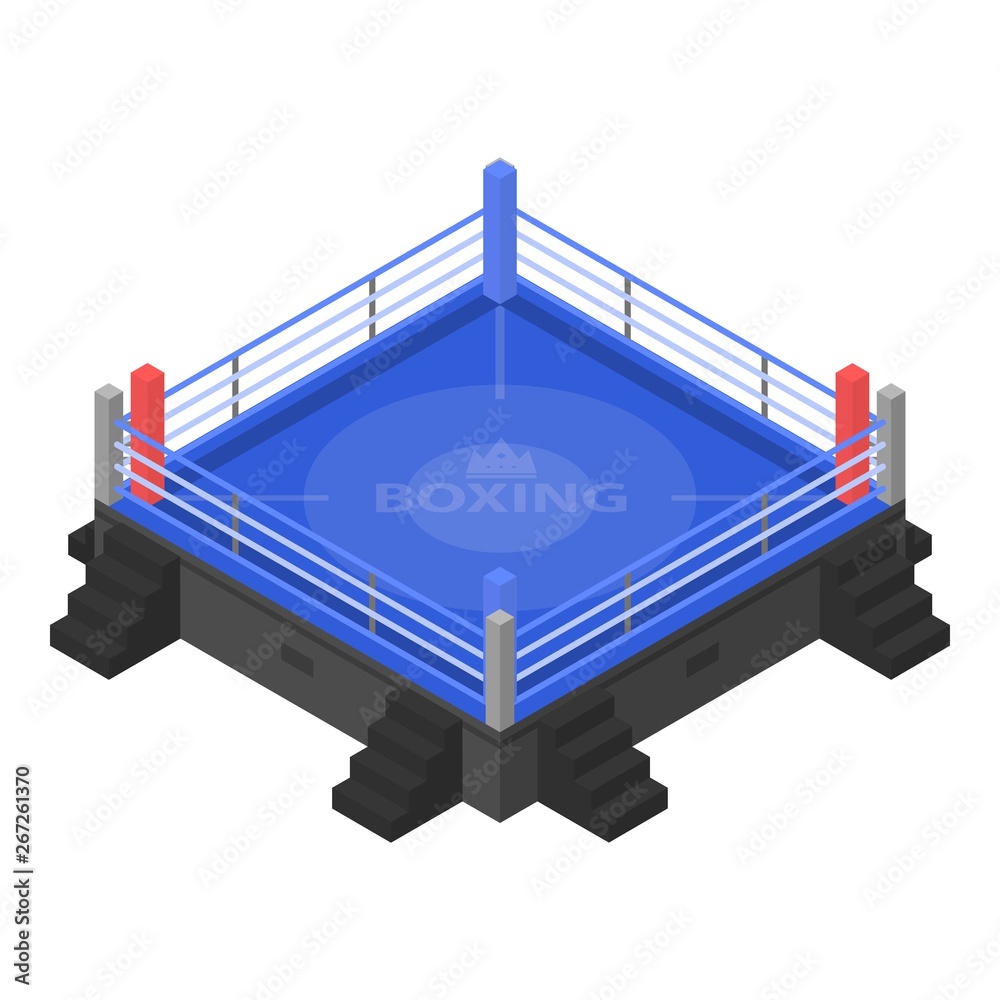 Modern boxing ring icon. Isometric of modern boxing ring vector icon ...