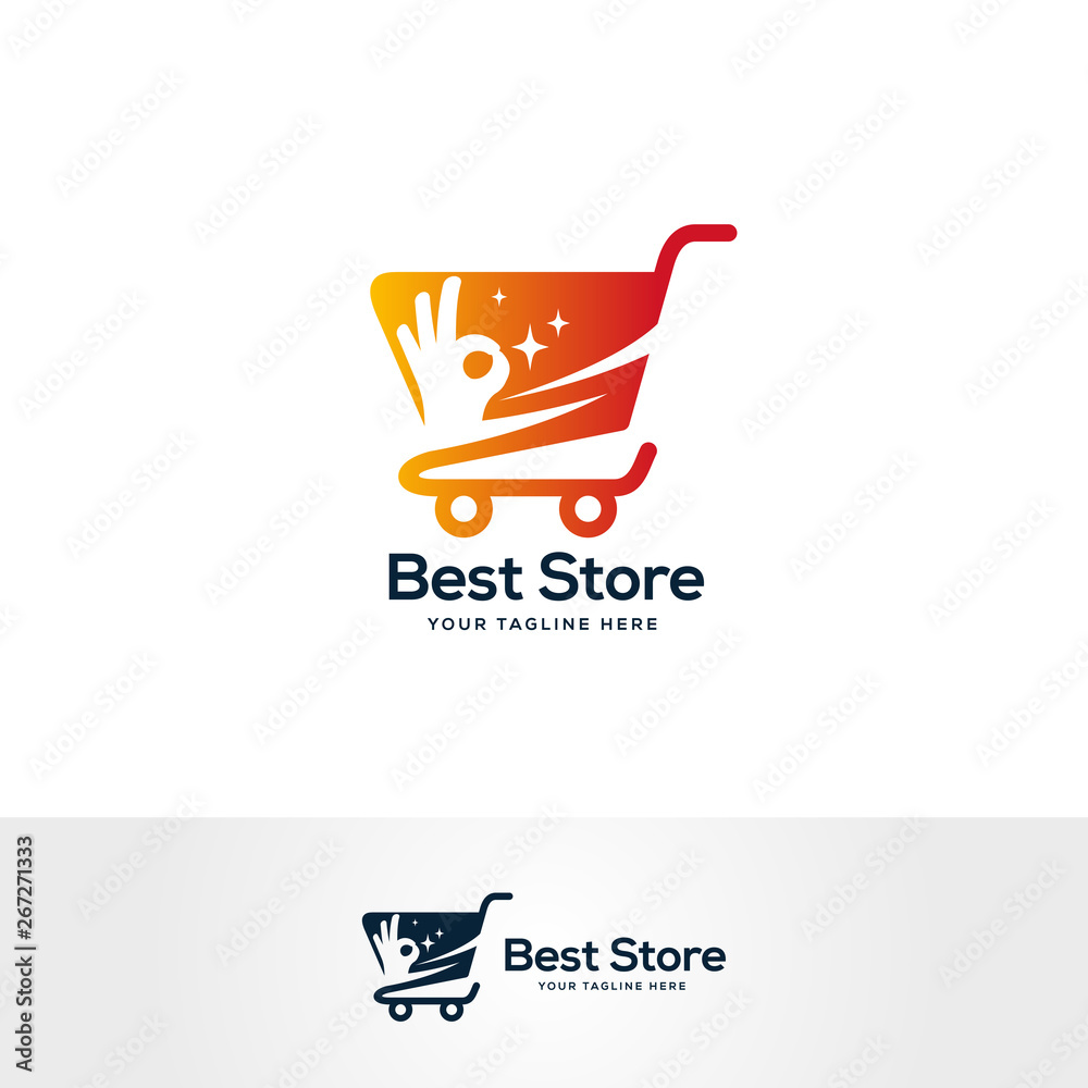 shop service logo designs concept, shopping cart logo designs Stock ...