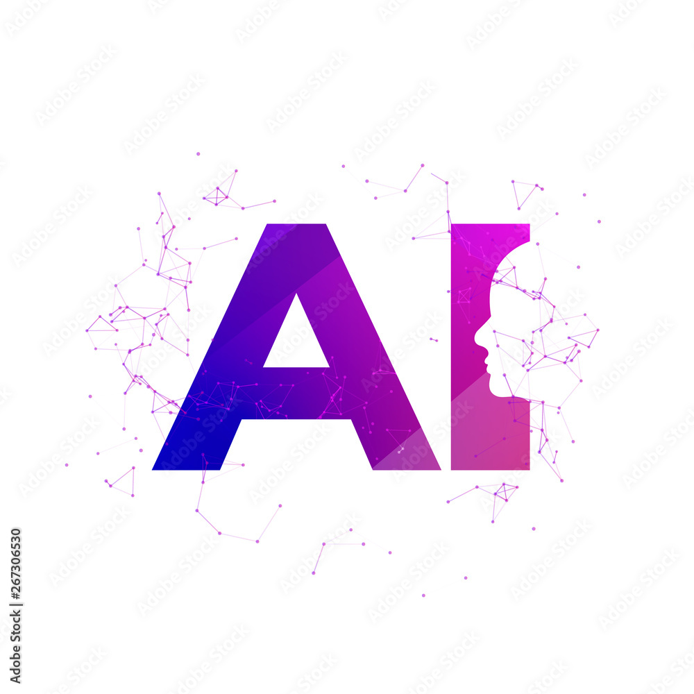 Human head cyber mind digital technology. Cyber brain logo future tech ...