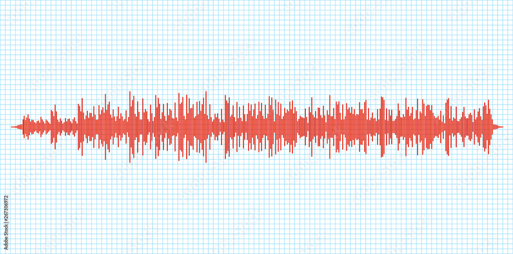 Seismogram earthquake seismic graph diagram. Seismometer or sound waves ...