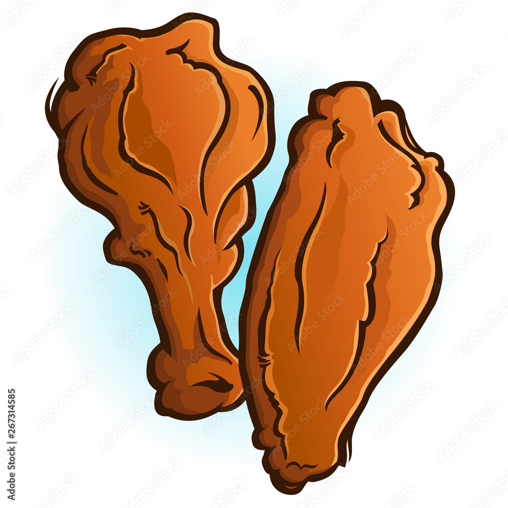 Chicken Wings Cartoon Vector Illustration Stock Vector | Adobe Stock