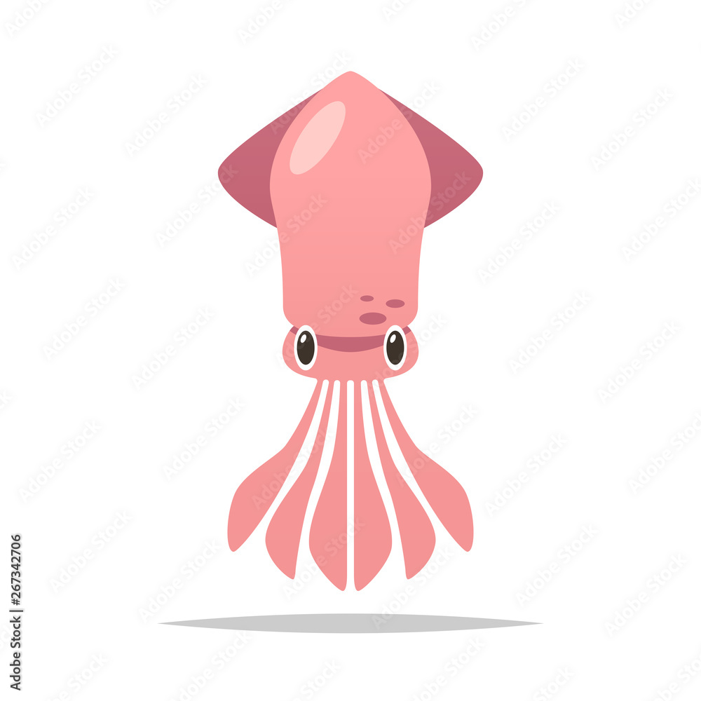 Cartoon squid vector isolated illustration Stock Vector | Adobe Stock