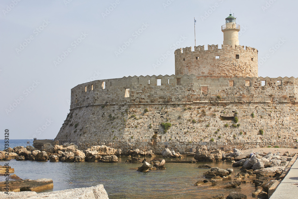 Foto de Stock In Mandrake Harbor on the Fort of St Nicholas stands a ...