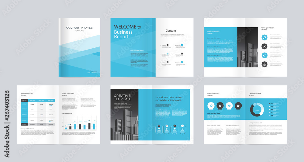 template layout design with cover page for company profile ,annual ...