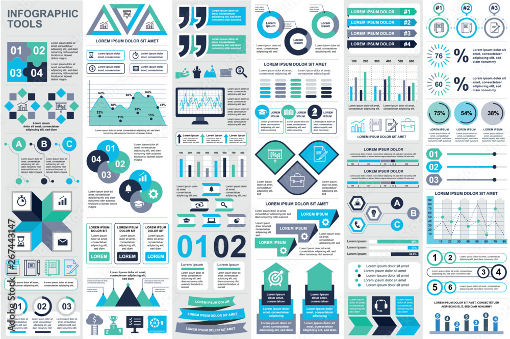 Infographic elements data visualization vector design template. Can be ...