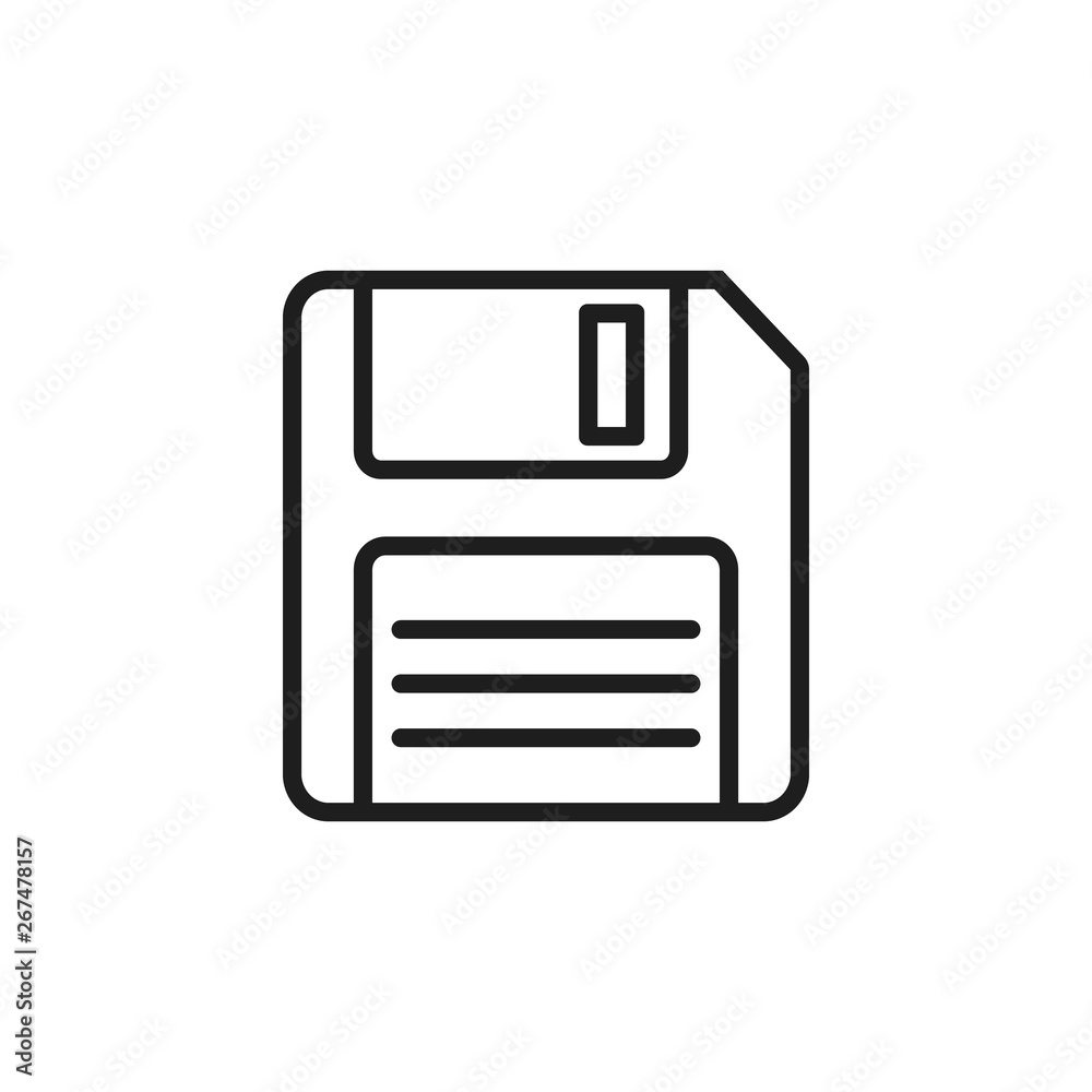 Floppy disk line style icon. Vector illustration. Stock Vector | Adobe ...