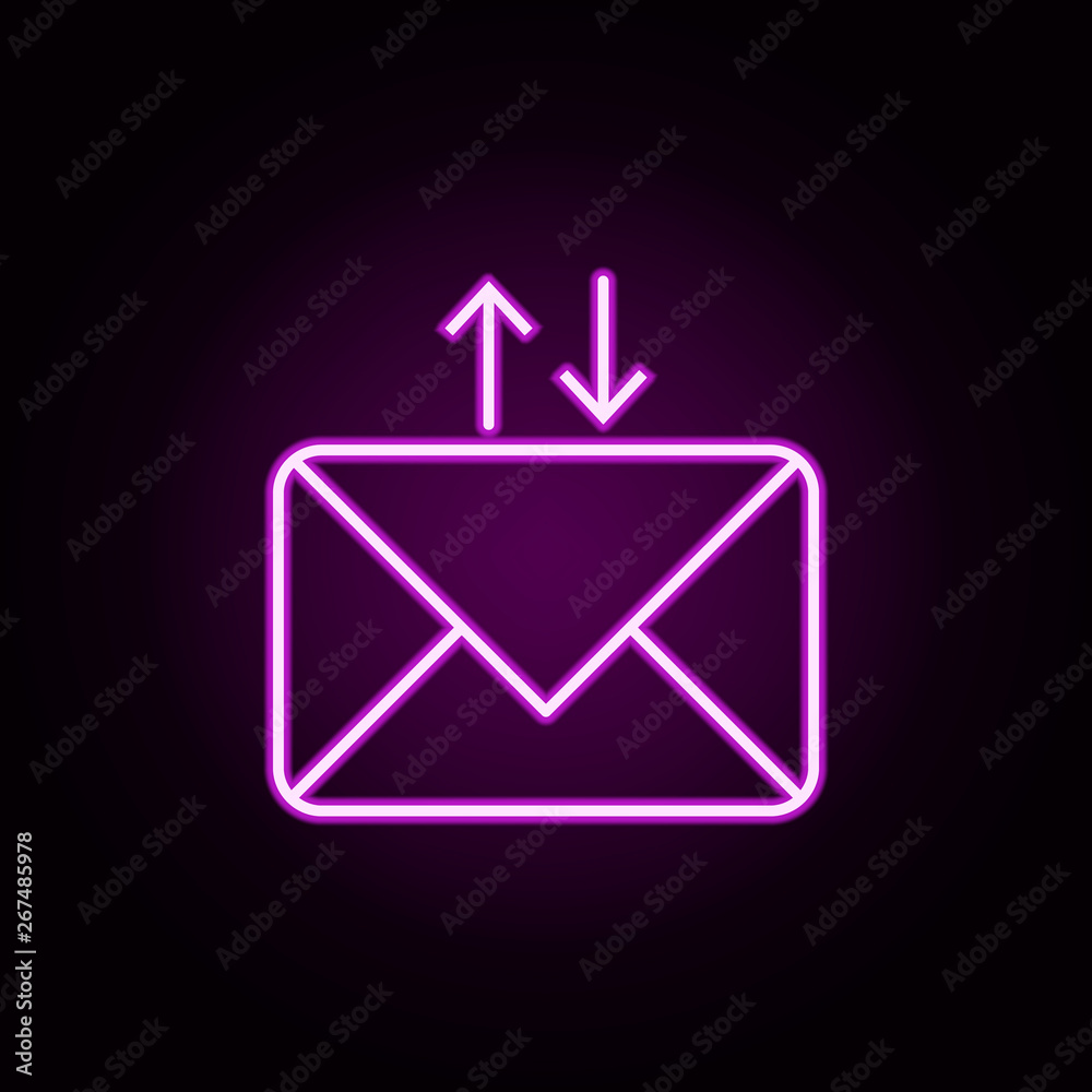 envelope exchange neon icon. Elements of arrow and object set. Simple ...
